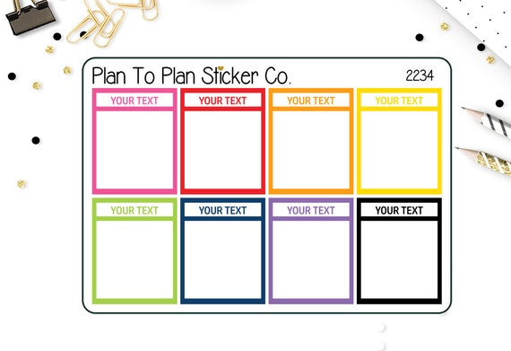 2234custom Text Full Box Trackers Planner Stickers | Etsy