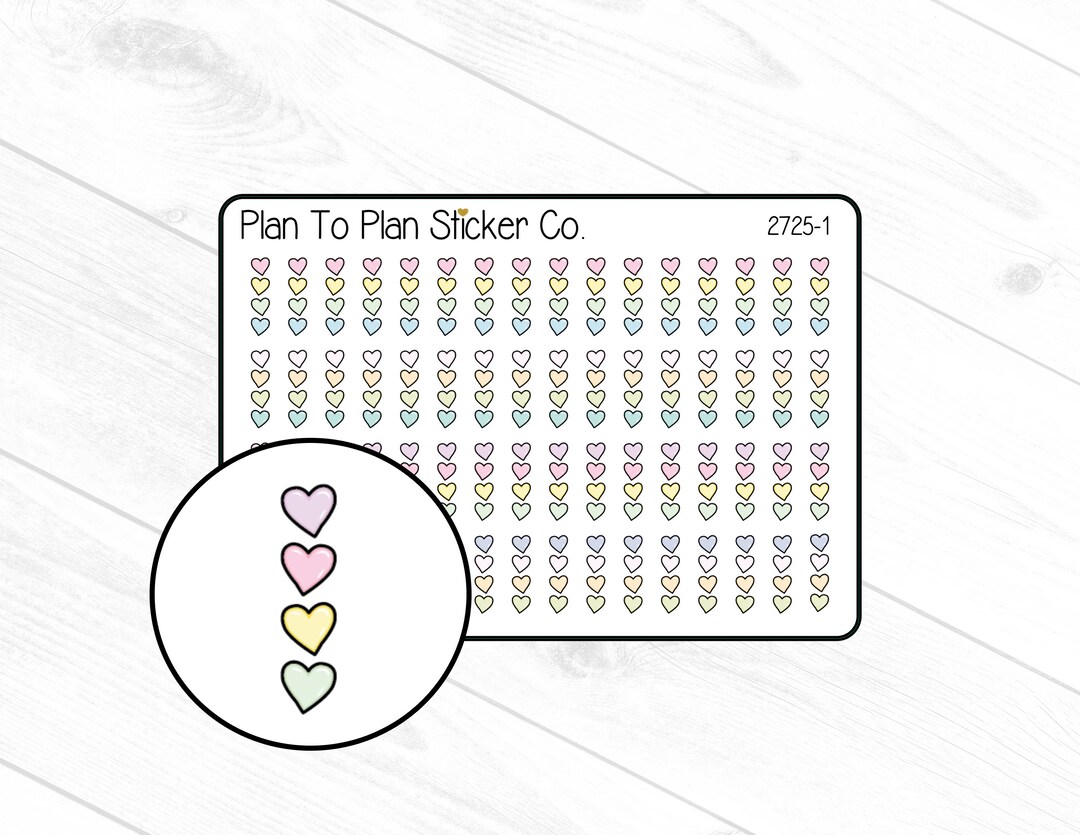 2725-1~~heart Checklist Planner Stickers. - Etsy