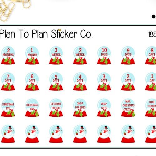 Chic Christmas Countdown Planner Stickers - Etsy