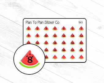 Watermelon Date Covers Planner Stickers Watermelon Slices Stickers ...