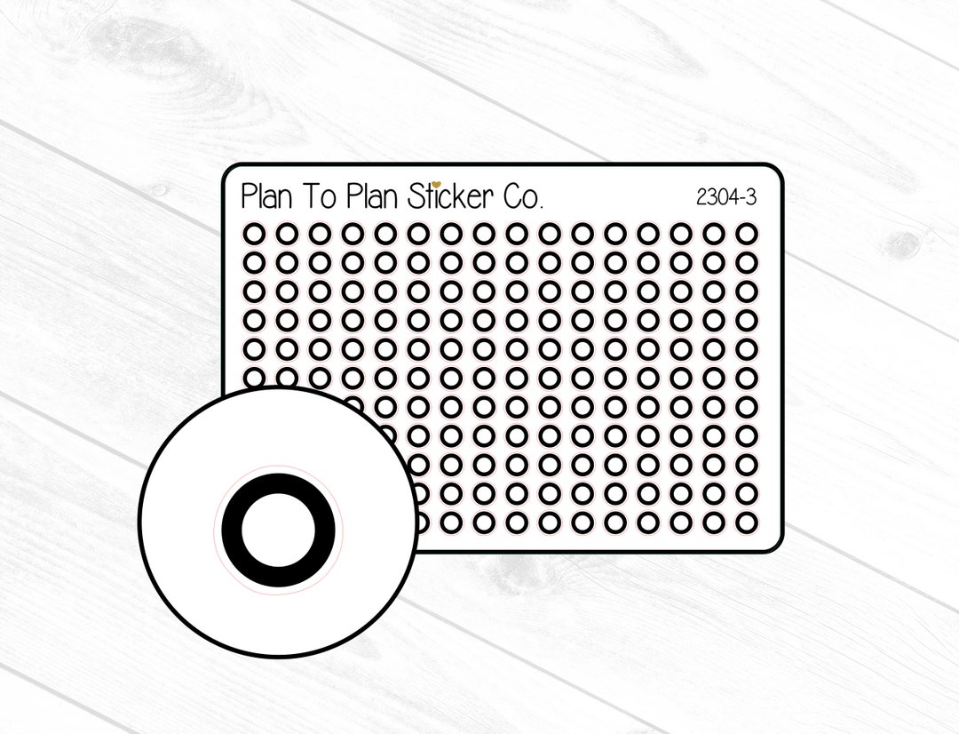 2304-3~~single Black Check Dots Planner Stickers. - Etsy