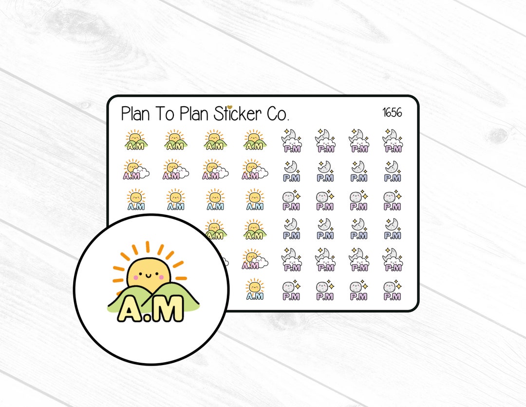 1656~~AM/PM Planner Stickers. - Etsy