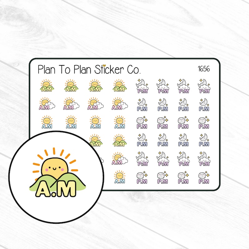 Am/pm Planner Stickers - Etsy