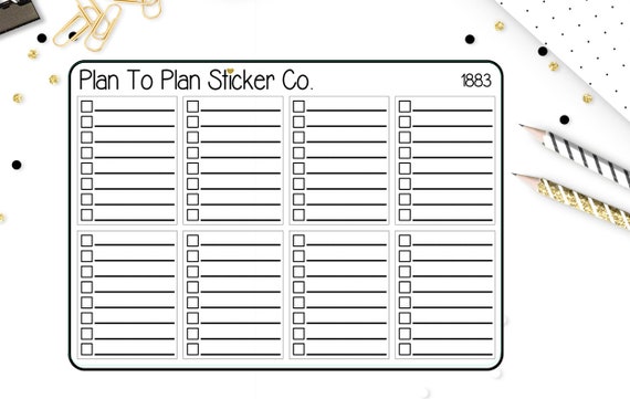 1883lined Full Box Checklist Planner Stickers. - Etsy