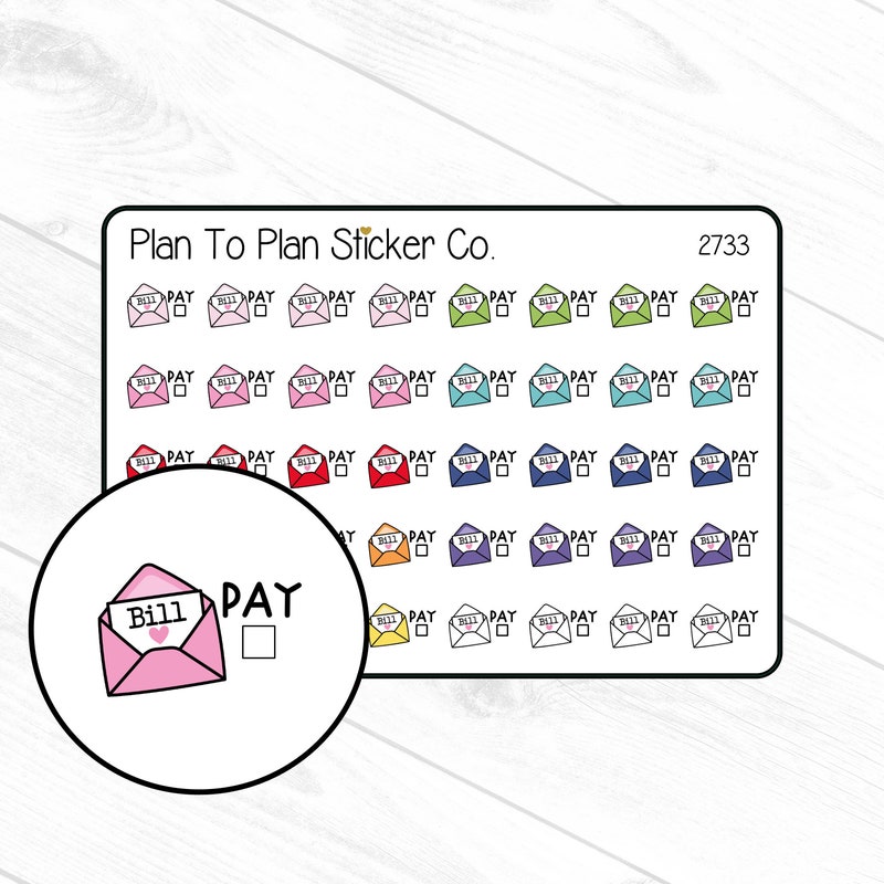 Bill Pay Stickers - Etsy
