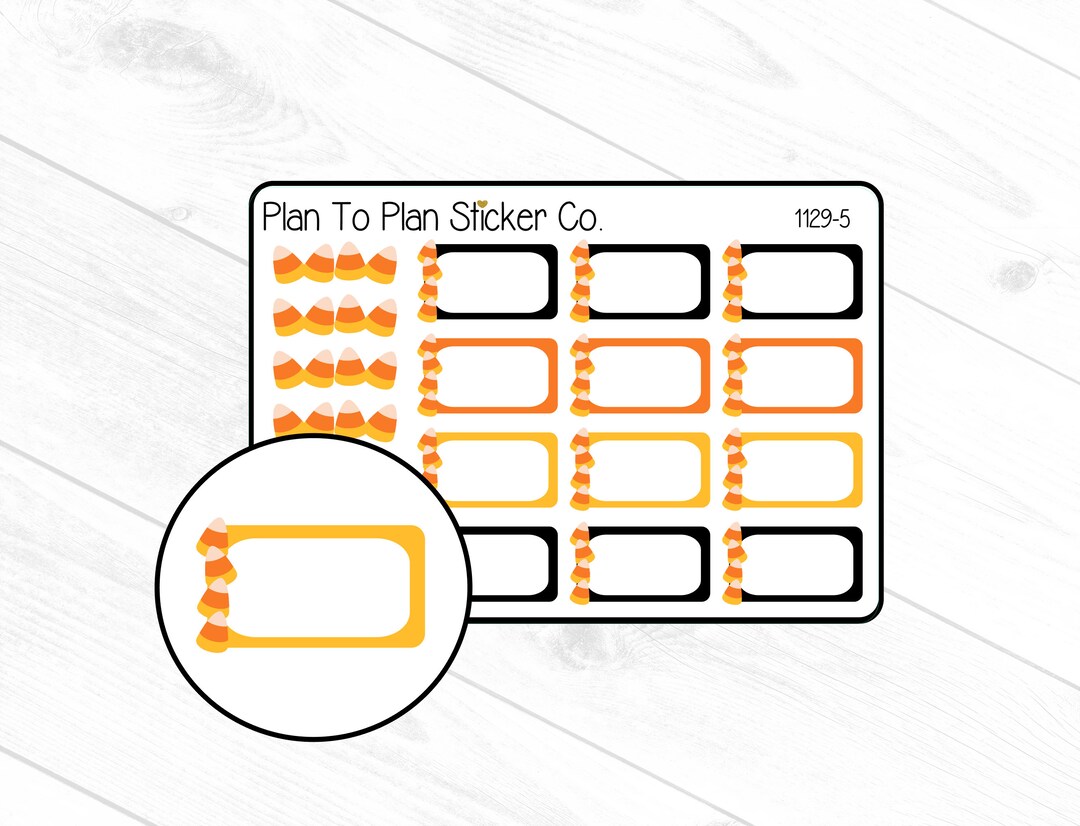 1129-5~~candy Corn Boxes & Dividers Planner Stickers. - Etsy