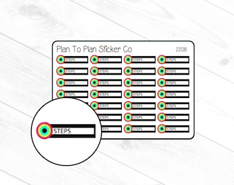 Daily Steps Tracker VERTICAL Planner Stickers Weekly Sidebar - Etsy