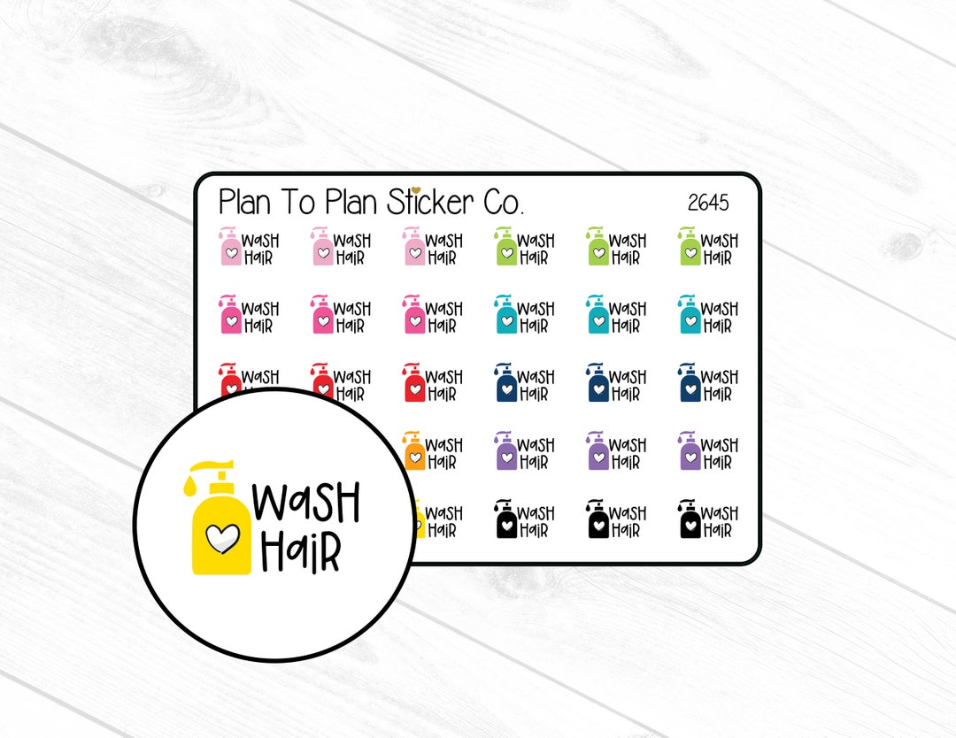 2645~~wash Hair Planner Stickers. - Etsy
