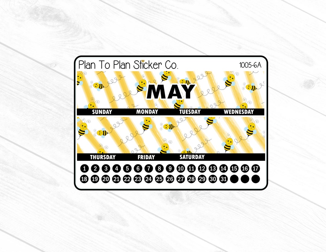 1005-6c~~may 8.5X11 Monthly View Kit Planner Stickers. - Etsy