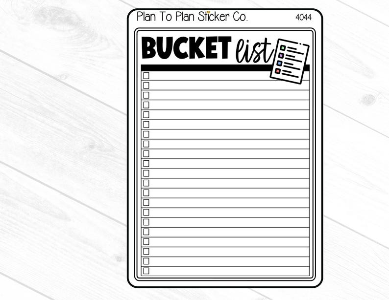 4044~~bucket List Tracker Planner Stickers. - Etsy