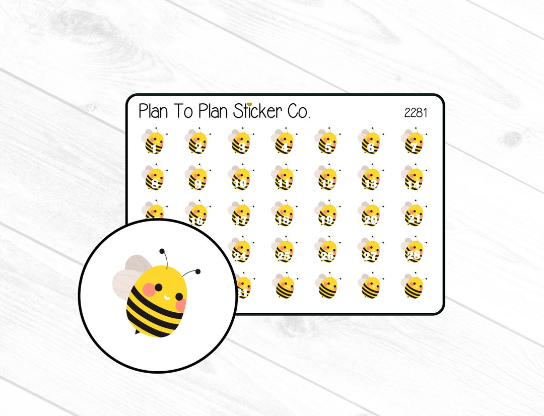 2281~~bumble Bee Date Covers Planner Stickers. - Etsy
