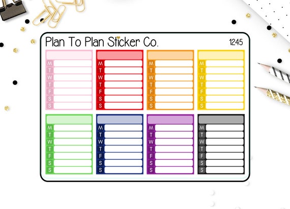 1245Weekly Checklist Tracker Planner Stickers. | Etsy