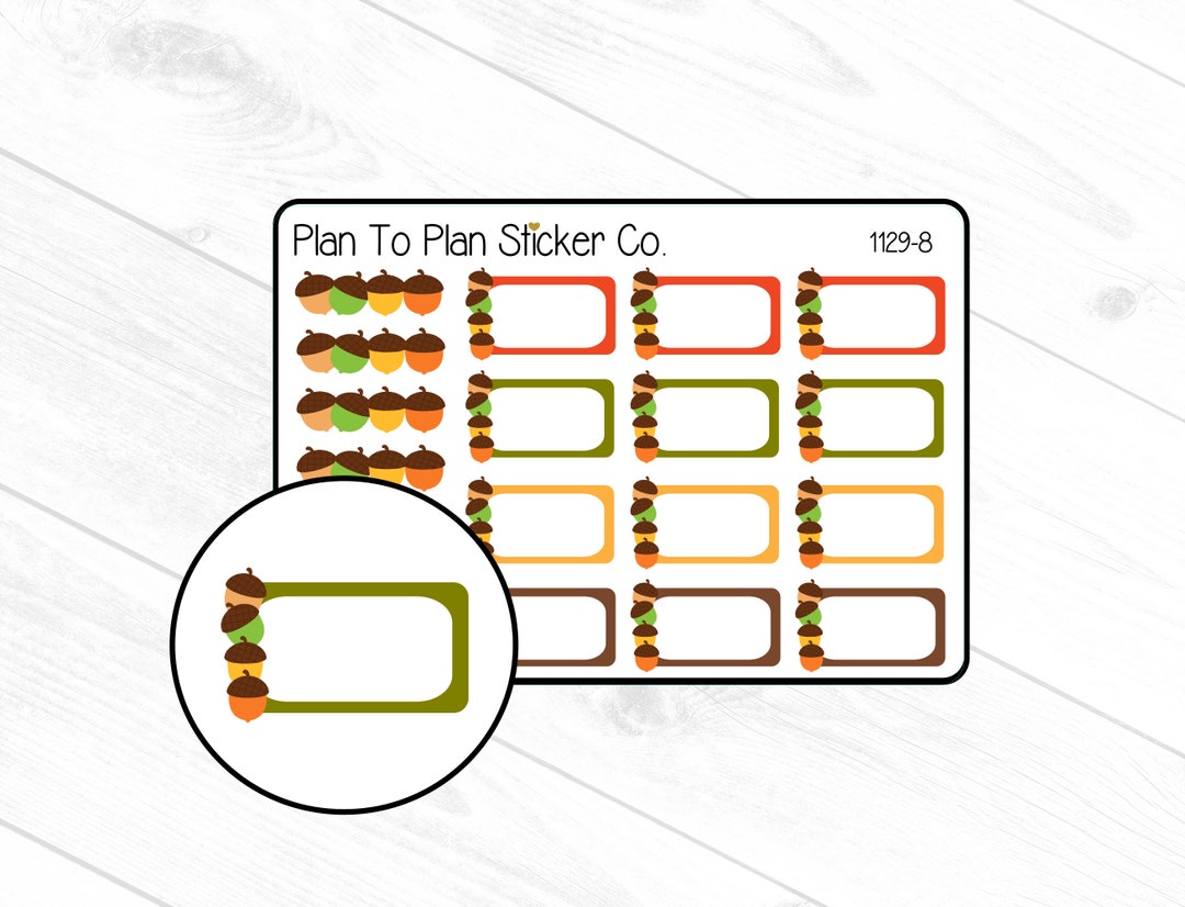 1129-8~~acorn Boxes & Dividers Planner Stickers. - Etsy
