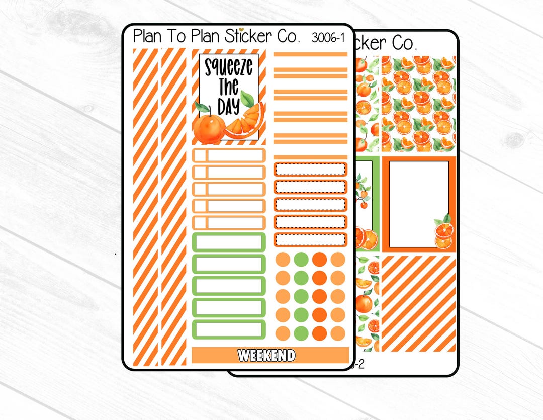 3006~~squeeze the Day 6 PG. Weekly Kit Planner Stickers. - Etsy