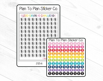 Budget Stickers, Saving Challenge Tracker Stickers, Mini Savings ...