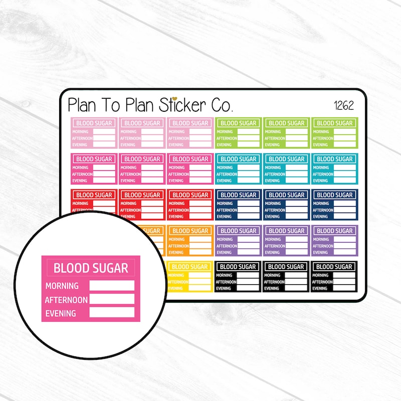 Glucose Tracking Sticker - Etsy