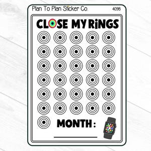 4098~~close My Rings Fitness Challenge Planner Stickers. - Etsy