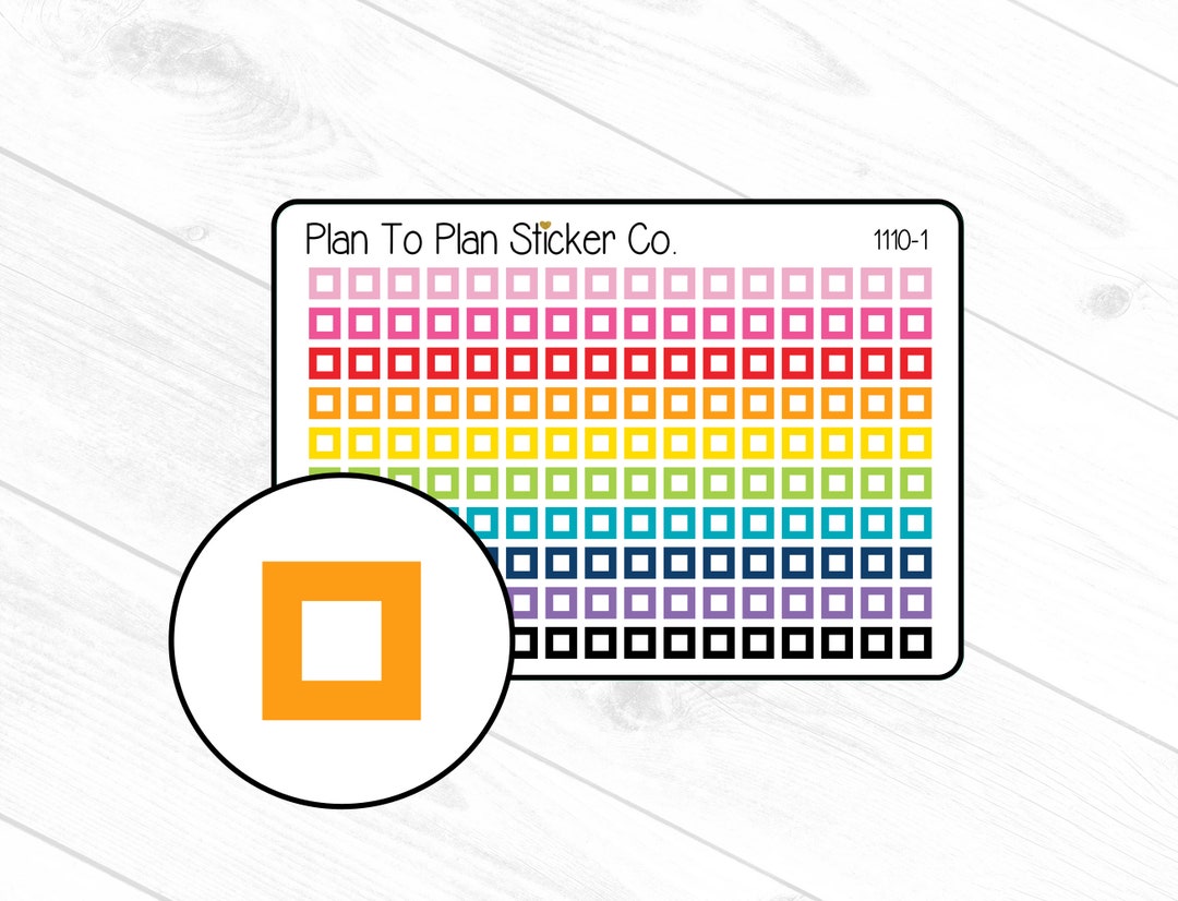 1110-1-~~single Checkbox Planner Stickers. - Etsy