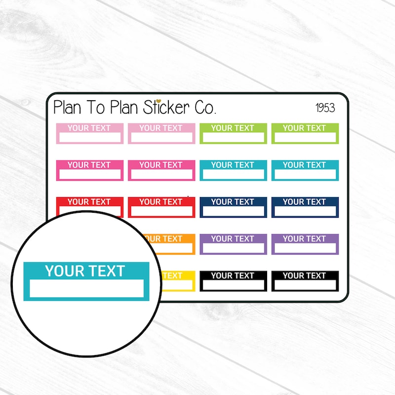 Custom Text Box Planner Sticker - Etsy