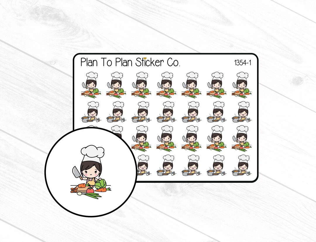 1354~~cooking Girls Planner Stickers. - Etsy