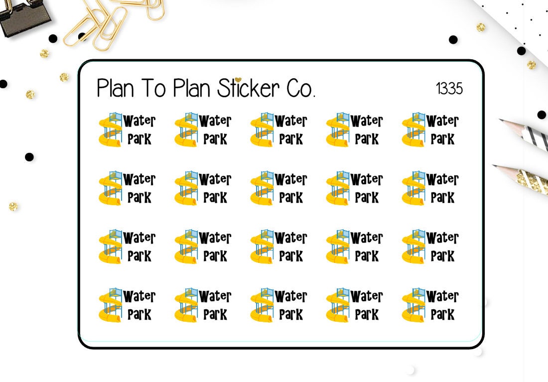 1335 Water Park Day Planner Stickers. | Etsy