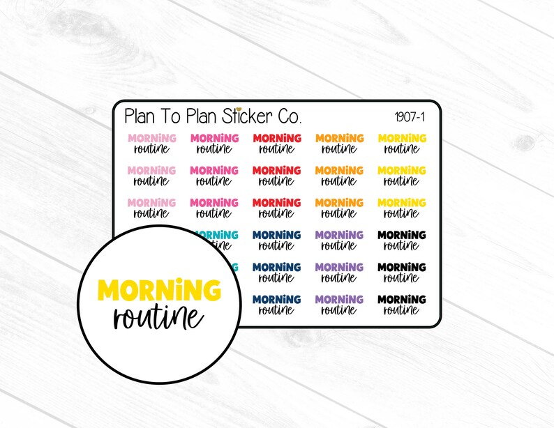 1907-1~~morning Routine Planner Stickers. - Etsy