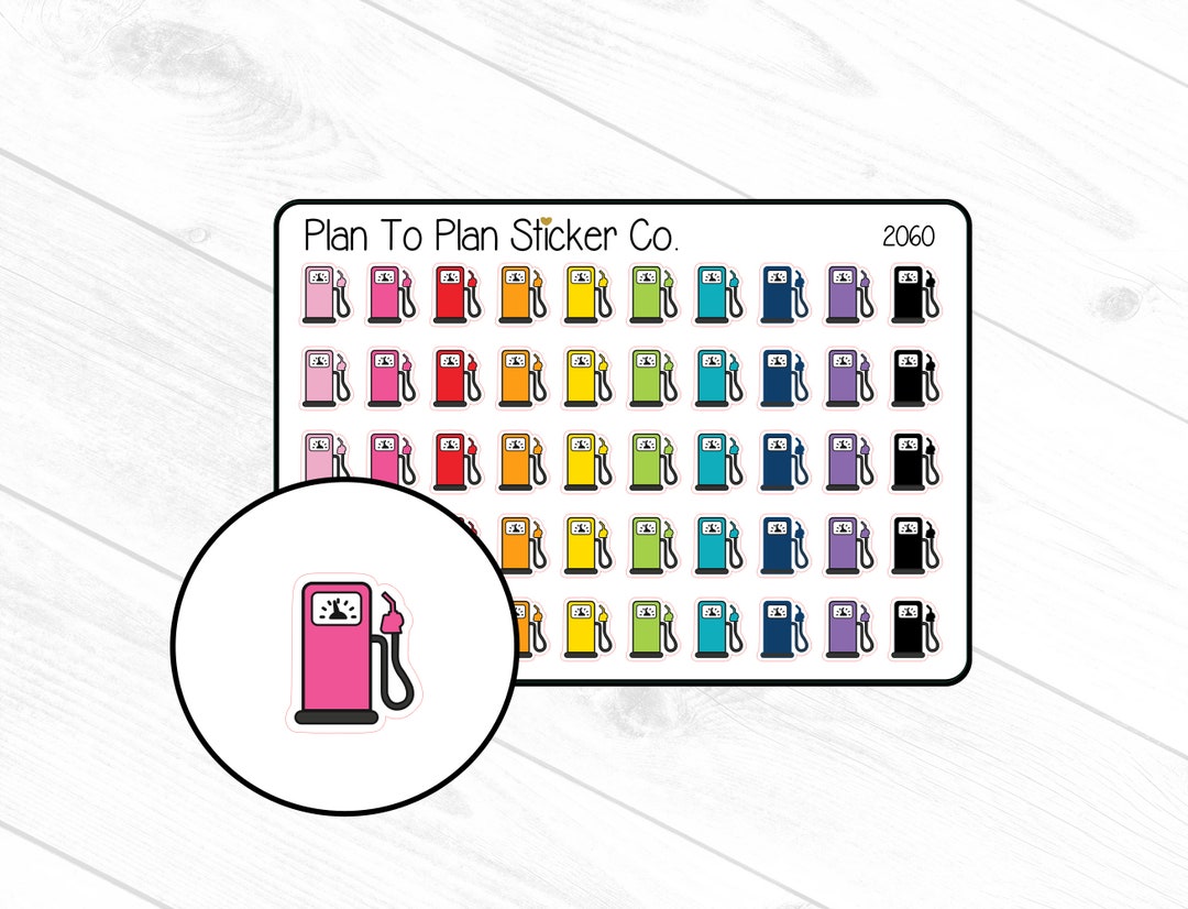 2060~~gas Pumps Planner Stickers. - Etsy