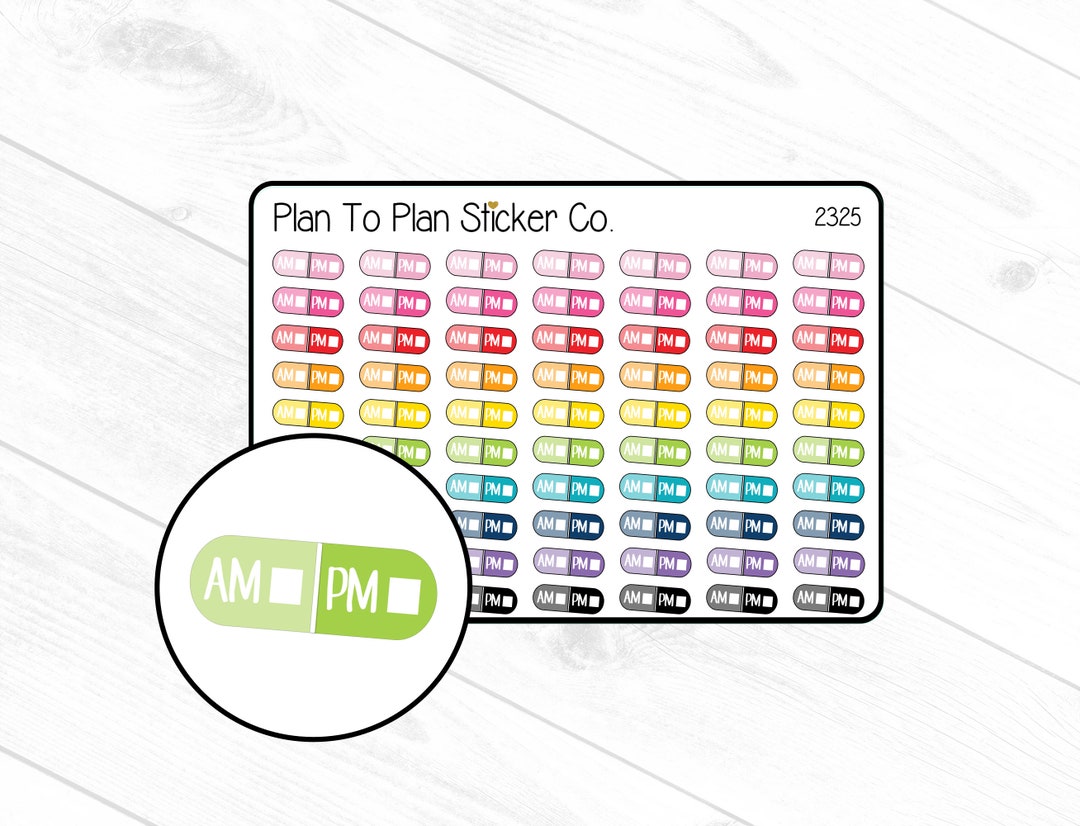 2325~~AM/PM Medication Tracker Planner Stickers. - Etsy