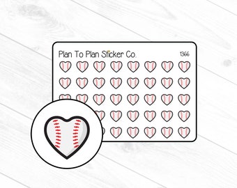 Baseball Practice Game Reminder Planner Stickers 24 Count Erin Condren ...