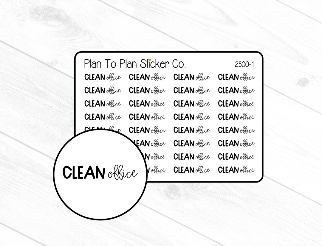 2500-1~~clean Office Script Planner Stickers. - Etsy