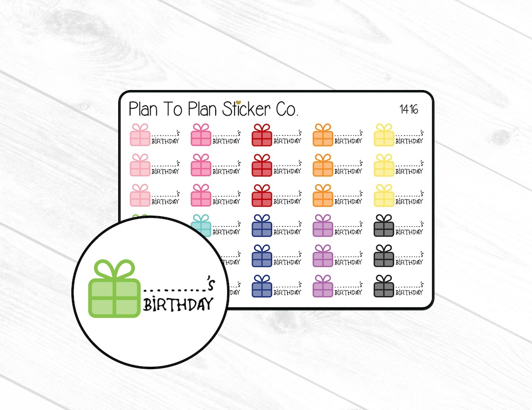 1416~~birthday Tracker Planner Stickers. - Etsy