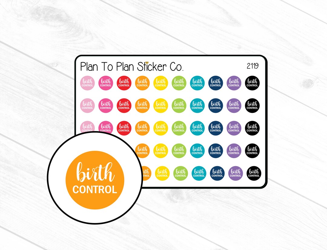 2119~~birth Control Reminders Planner Stickers. - Etsy