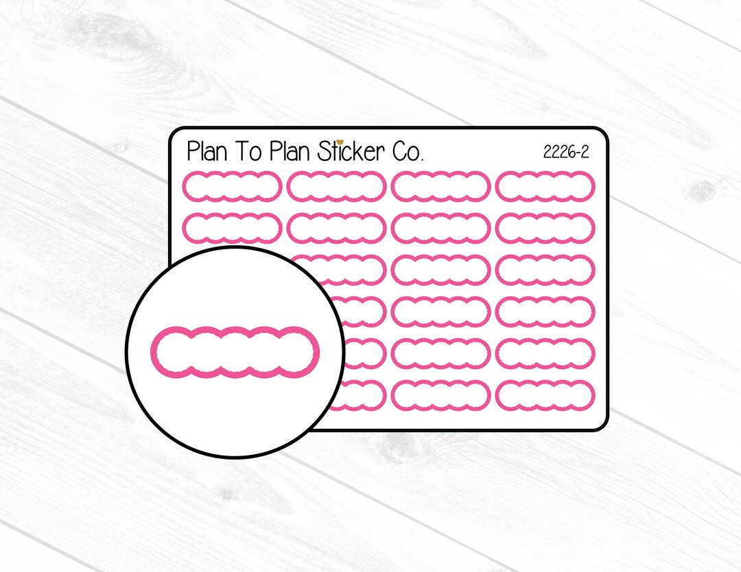2226-2~~dark Pink Scalloped Quarter Boxes Planner Stickers. - Etsy