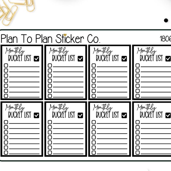 Monthly Bucket List Planner - Etsy