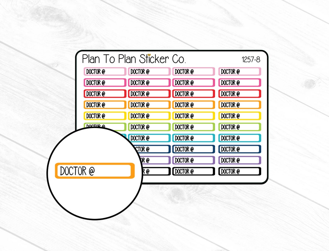1257-8~~doctor @ Appointment Reminder Planner Stickers. - Etsy