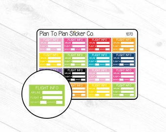 12 Cute Flight Tracker/holiday/vacation Planner Stickers - Etsy