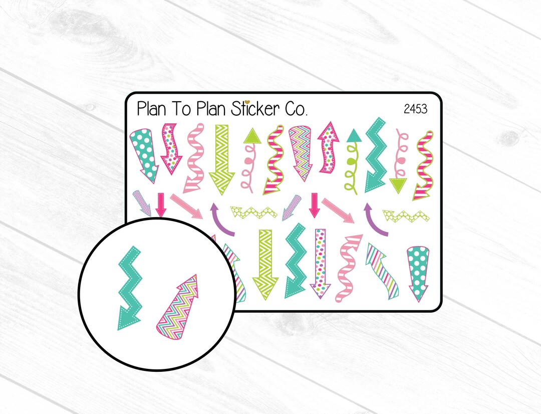 2453~~fun Arrows Planner Stickers. - Etsy