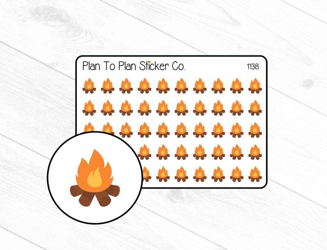 1138~~bonfire Planner Stickers. - Etsy
