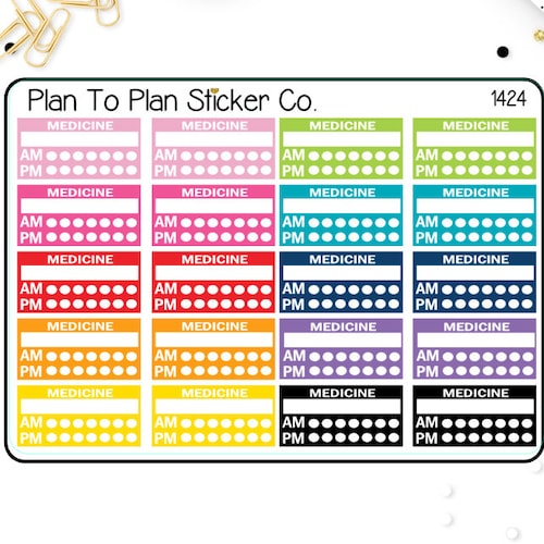 Medication Planner Stickers AM and PM Medicine Tracker Pill - Etsy