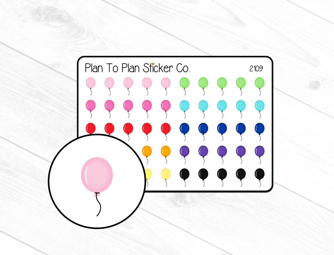 2109~~mini Balloons Planner Stickers. - Etsy