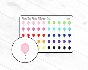 18 Cute Birthday Balloon Planner Stickers - Etsy