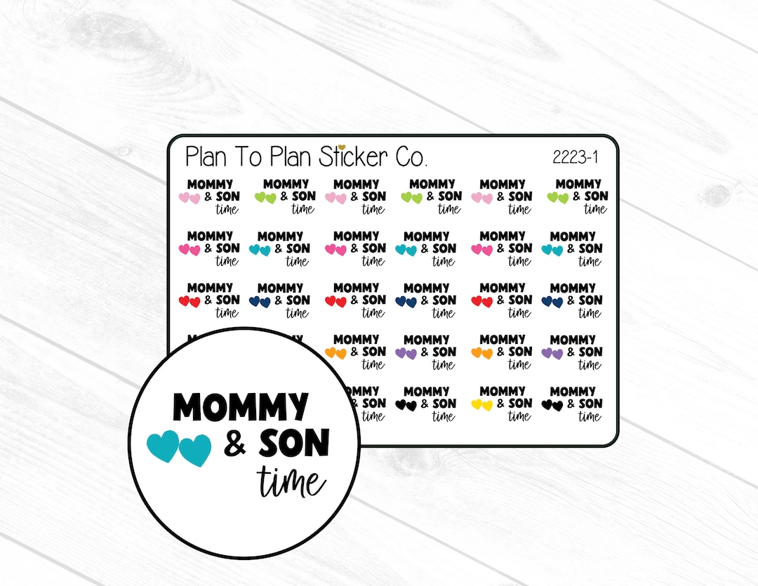 2223-1~~mommy & Son Time Planner Stickers. - Etsy