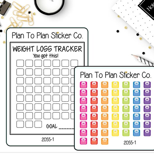 Weight Loss Planner Stickers Printable Diet / Scale Planner - Etsy