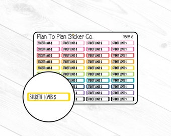 54 Cute Student Loan Planner Stickers - Etsy
