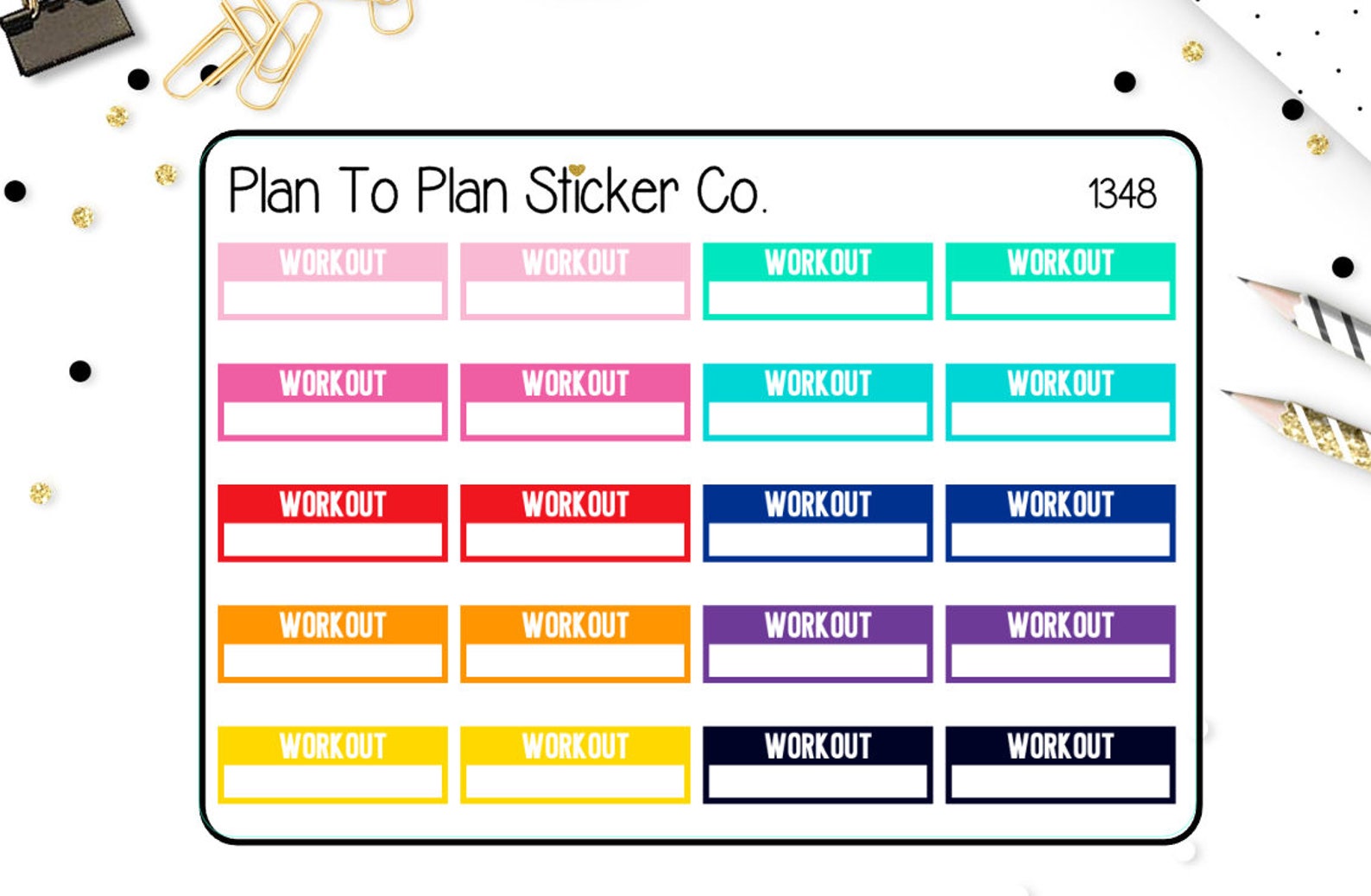 1348workout Reminder Boxes Planner Stickers. | Etsy