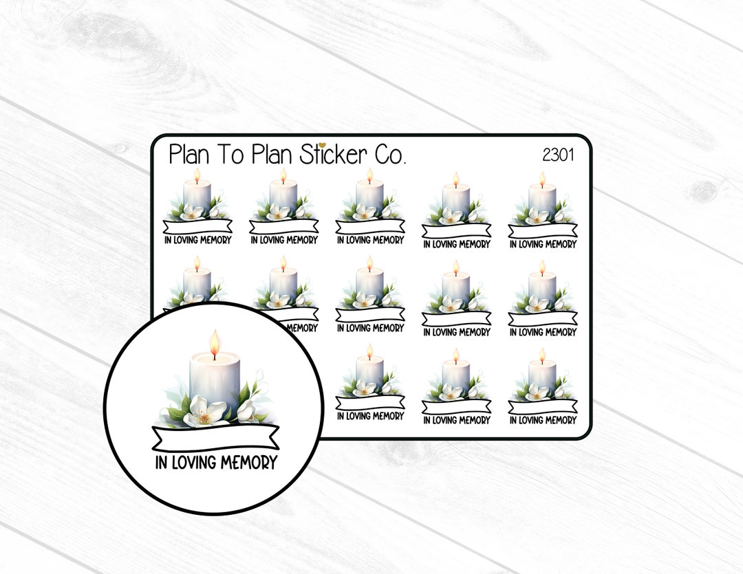 2301~~in Loving Memory Planner Stickers - Etsy
