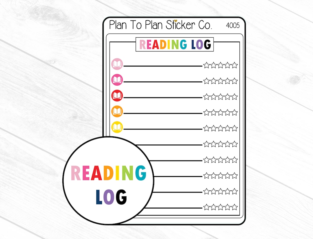 4005~~reading Log Tracker Planner Stickers. - Etsy