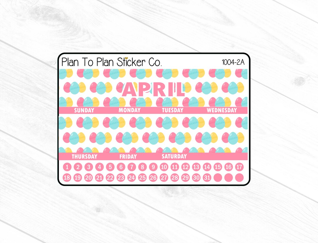 1004-2c~~april 8.5X11 Monthly View Kit Planner Stickers. - Etsy