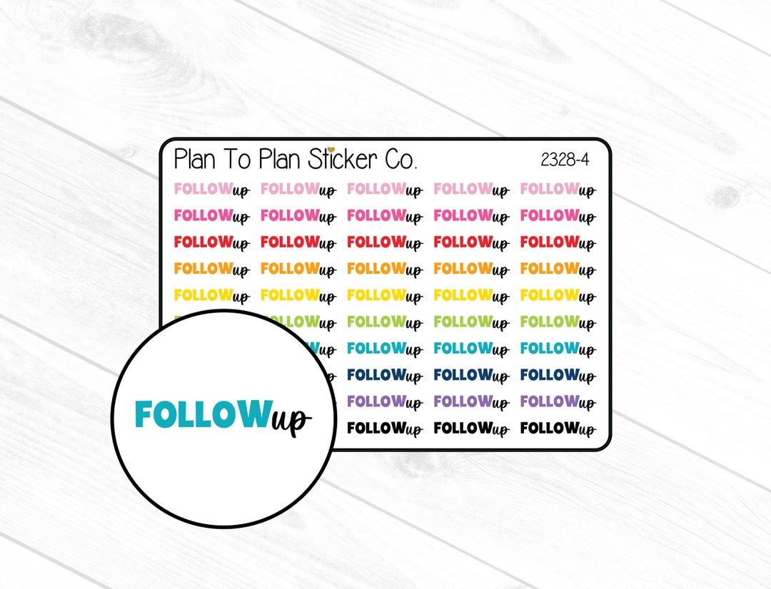 2328-4~~follow up Planner Stickers. - Etsy