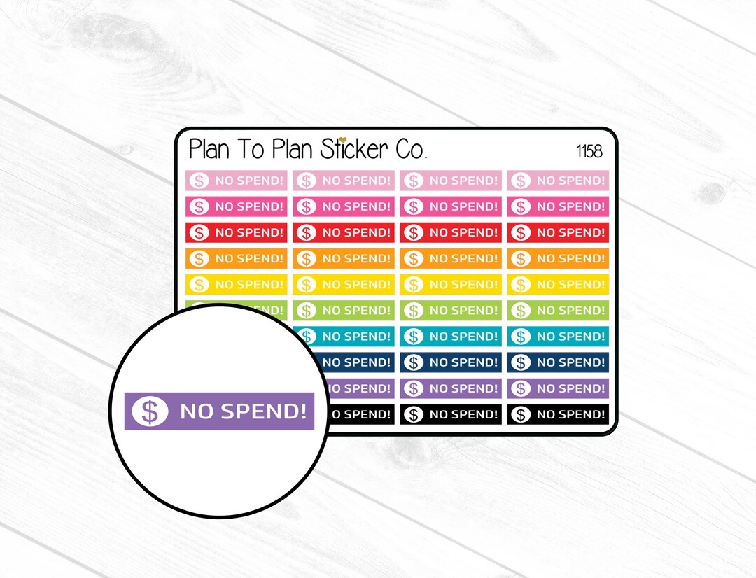 1158~~no Spend Reminders Planner Stickers. - Etsy